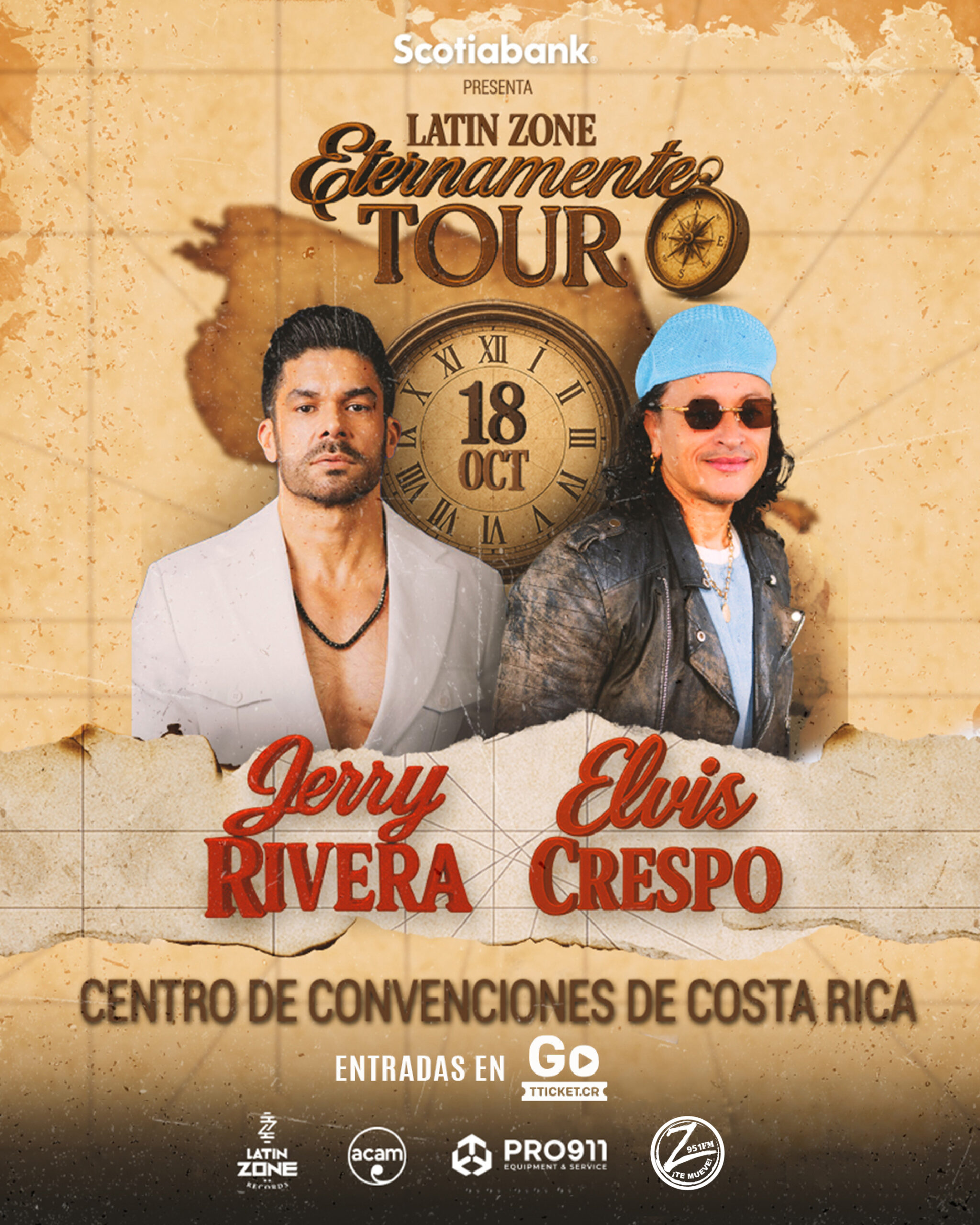 JERRY RIVERA y ELVIS CRESPO en COSTA RICA y ZFM TE MUEVE a su Show. - Zeta FM